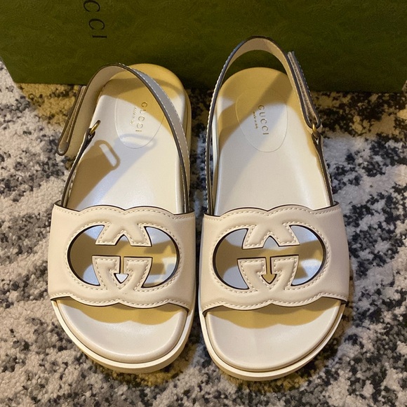 Gucci | Shoes | Gucci Interlocking G Sandal White | Poshmark
